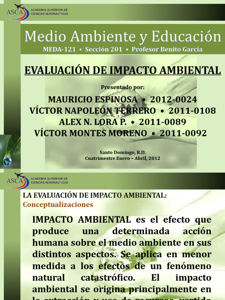 Exposicion Evaluacion Ambiental | PDF | Sustentabilidad | Desarrollo sostenible