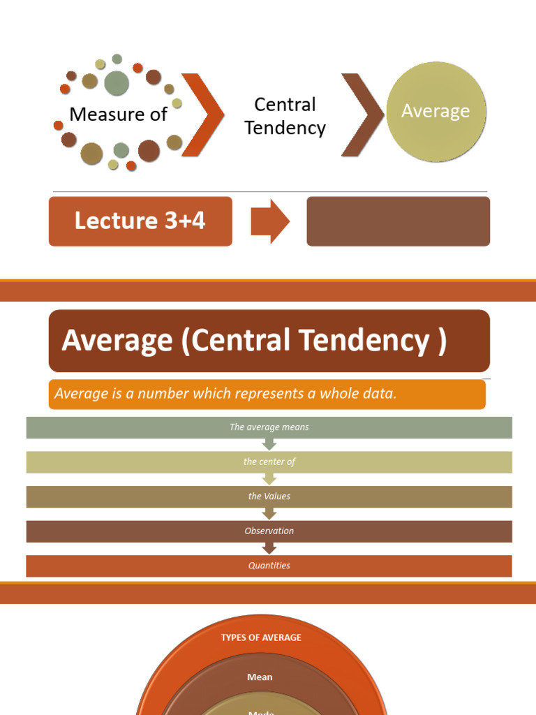 Lecture 3 & 4 Measure of Central Tendency | PDF | Mean | Mode (Statistics)
