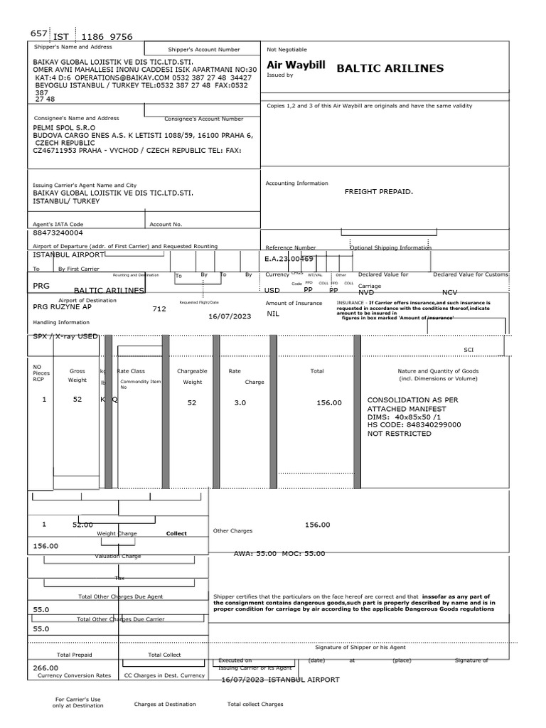 2261final Mawb | Download Free PDF | Freight Transport | Business