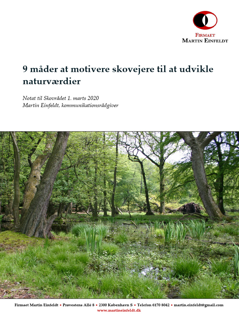 Notat Til Skovrådet 2020 Om at Motivere Private Skovejere | PDF