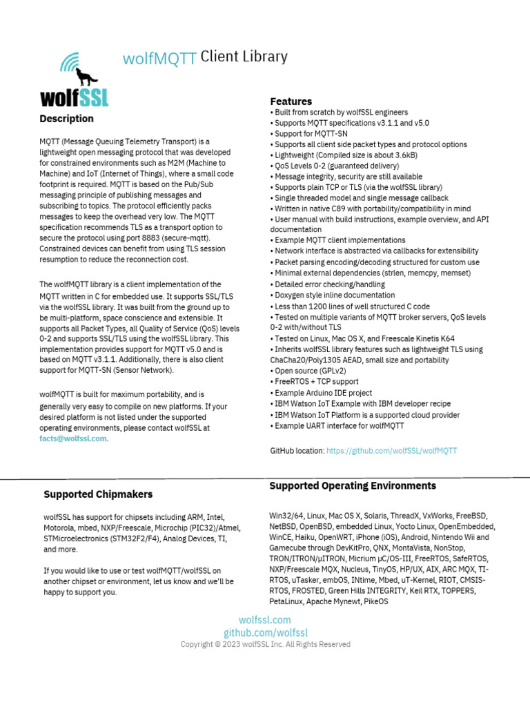Wolf MQTT | PDF | Software | Computer Networking