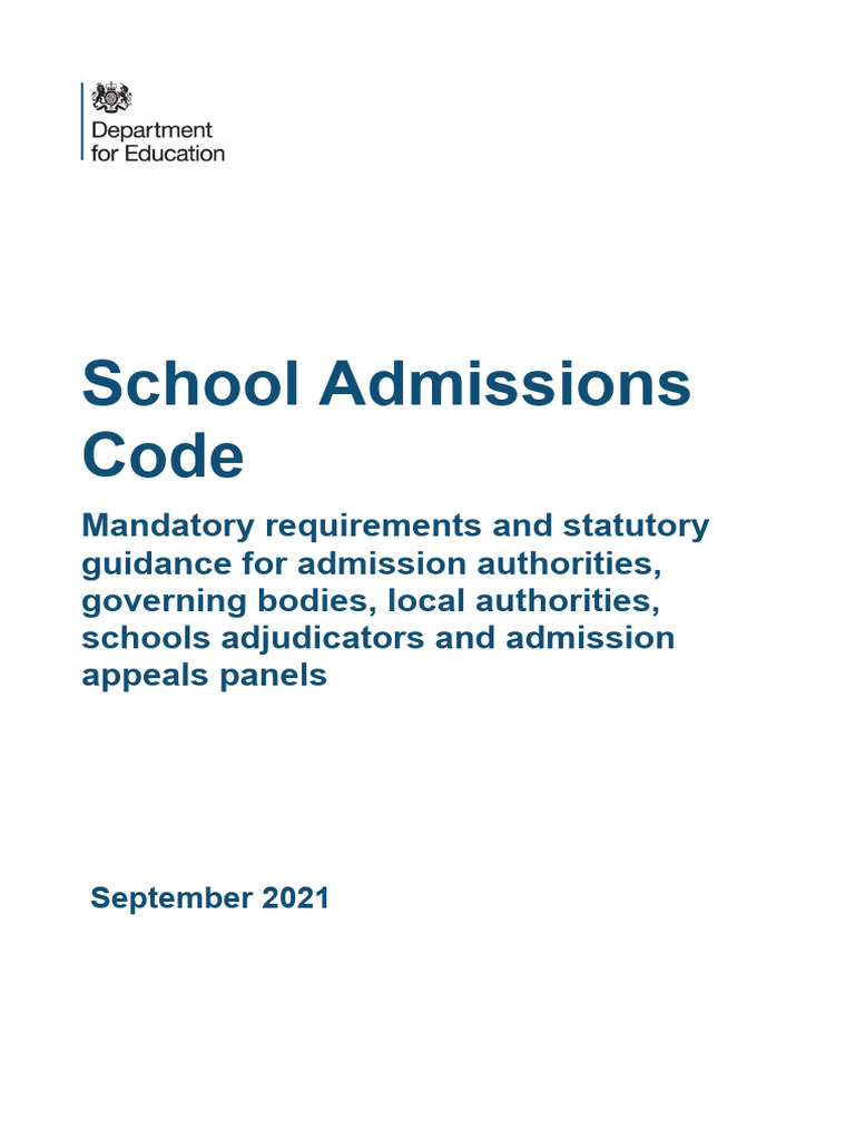 School Admissions Code 2021 2 | PDF | University And College Admission ...