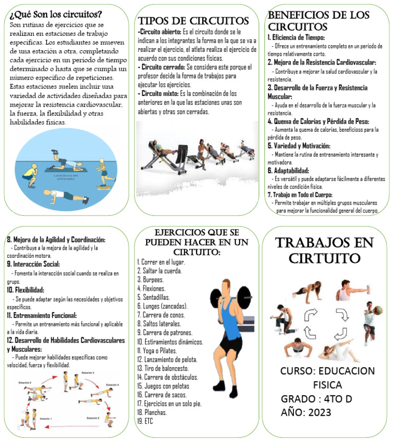 Circuitos en Educación Física: Tipos y Beneficios | PDF | Corriendo