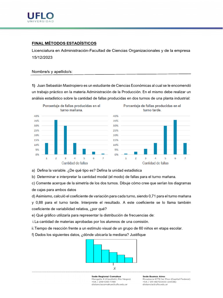 Final Métodos Estadísticos 1 | PDF | Estadísticas | Diferencia