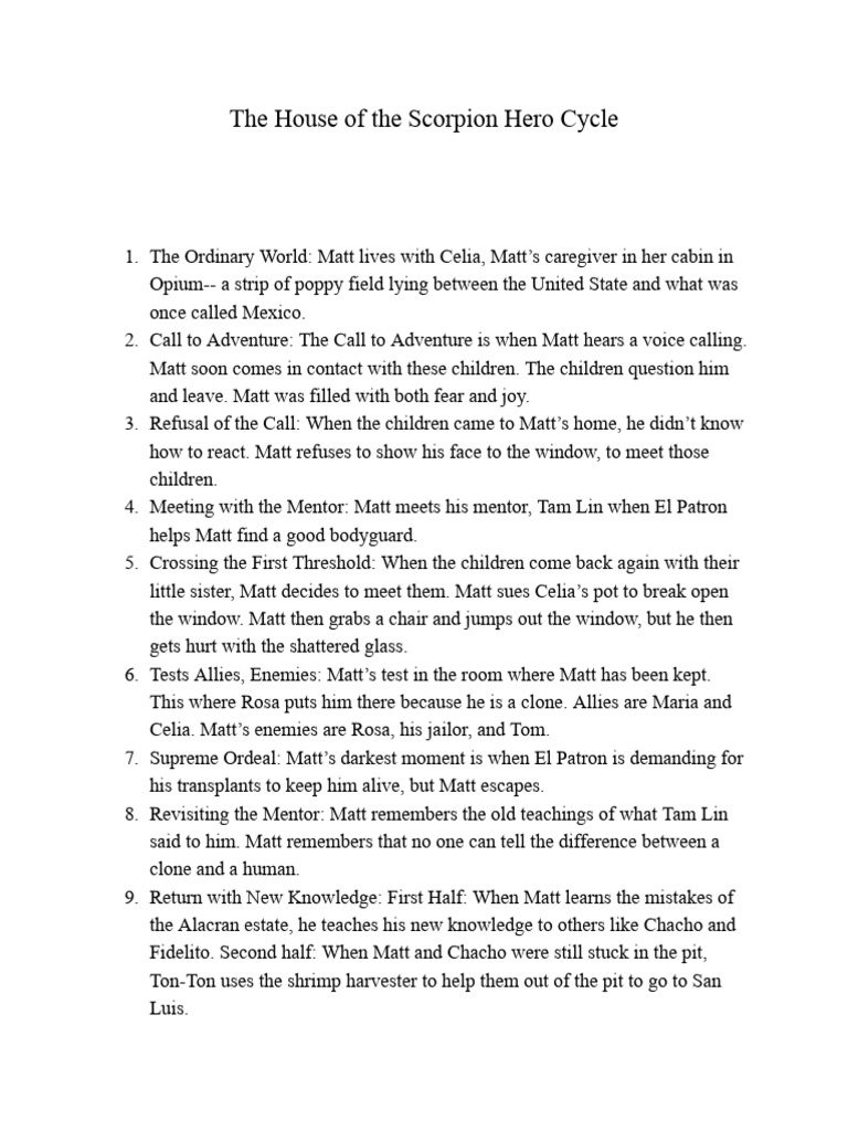 The House of The Scorpion Hero Cycle | PDF