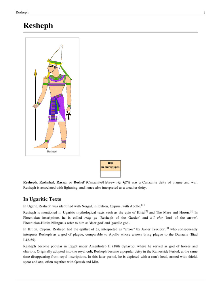 Canaanite God Resheph | PDF | Levantine Mythology | Deities
