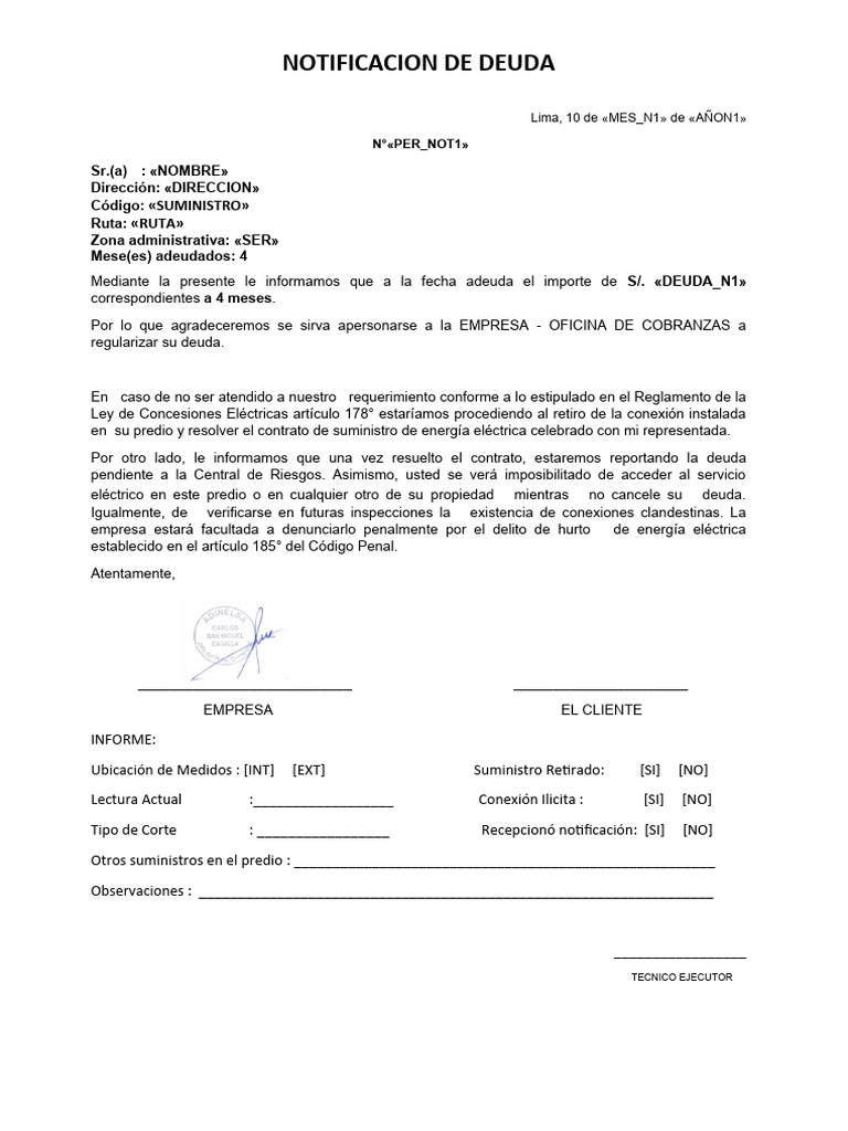 Notificacion de Deuda (5) | PDF