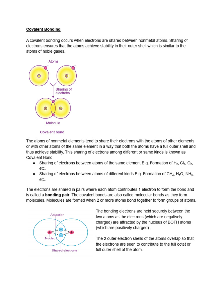 Covalent Bonding | PDF | Covalent Bond | Chemical Bond