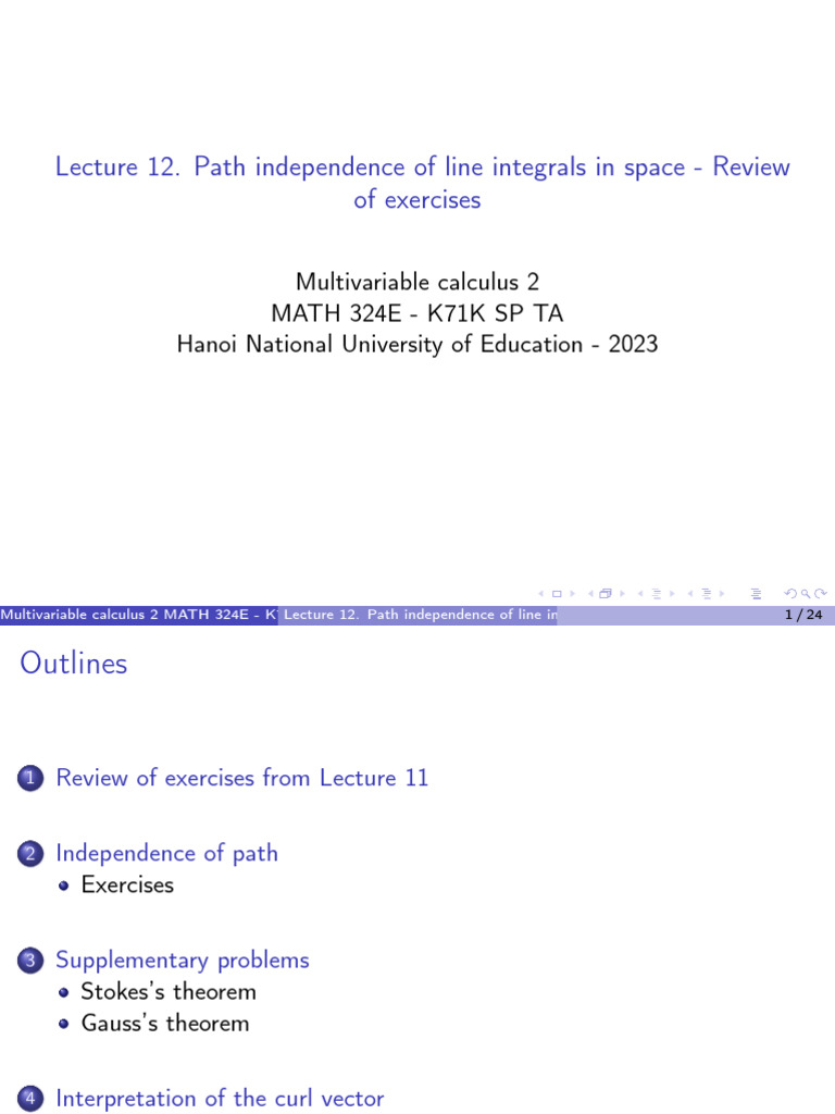 Unit 12 Presentation Pdf Multivariable Calculus Integral