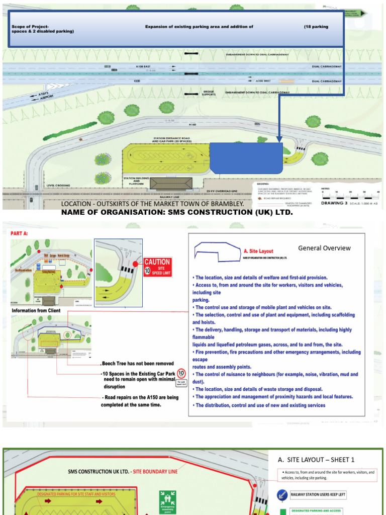Site Setup Plan for Parking Expansion | PDF | Parking | Emergency