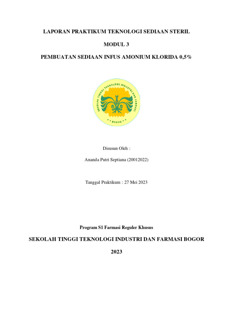 LAPRAK SEDIAAN STERIL modul 3 | PDF