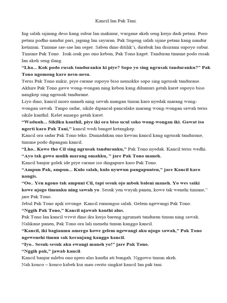 Kancil Lan Pak Tani | PDF