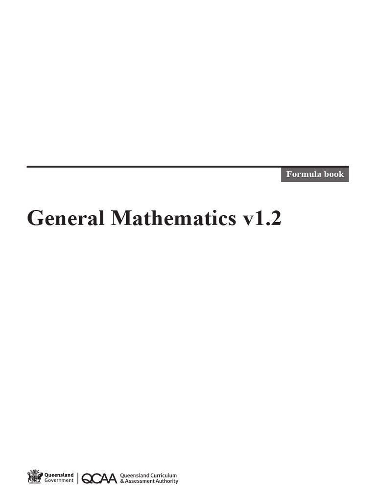 Senior Mathematic General 2021 Formula Sheet | PDF