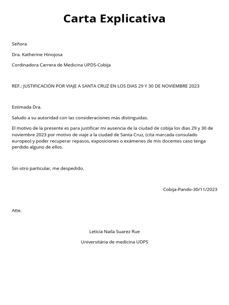 Carta Explicativa | PDF