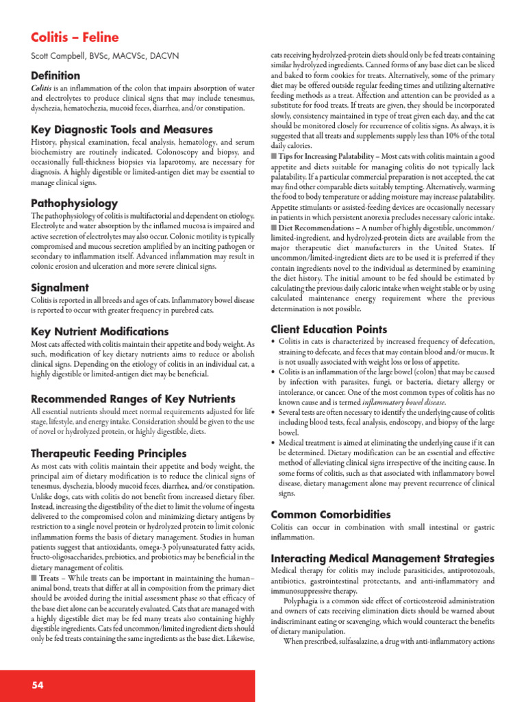 Article 173_Colitis–Feline | PDF | Ulcerative Colitis | Inflammatory ... Article 173_Colitis–Feline | PDF | Ulcerative Colitis | Inflammatory ...