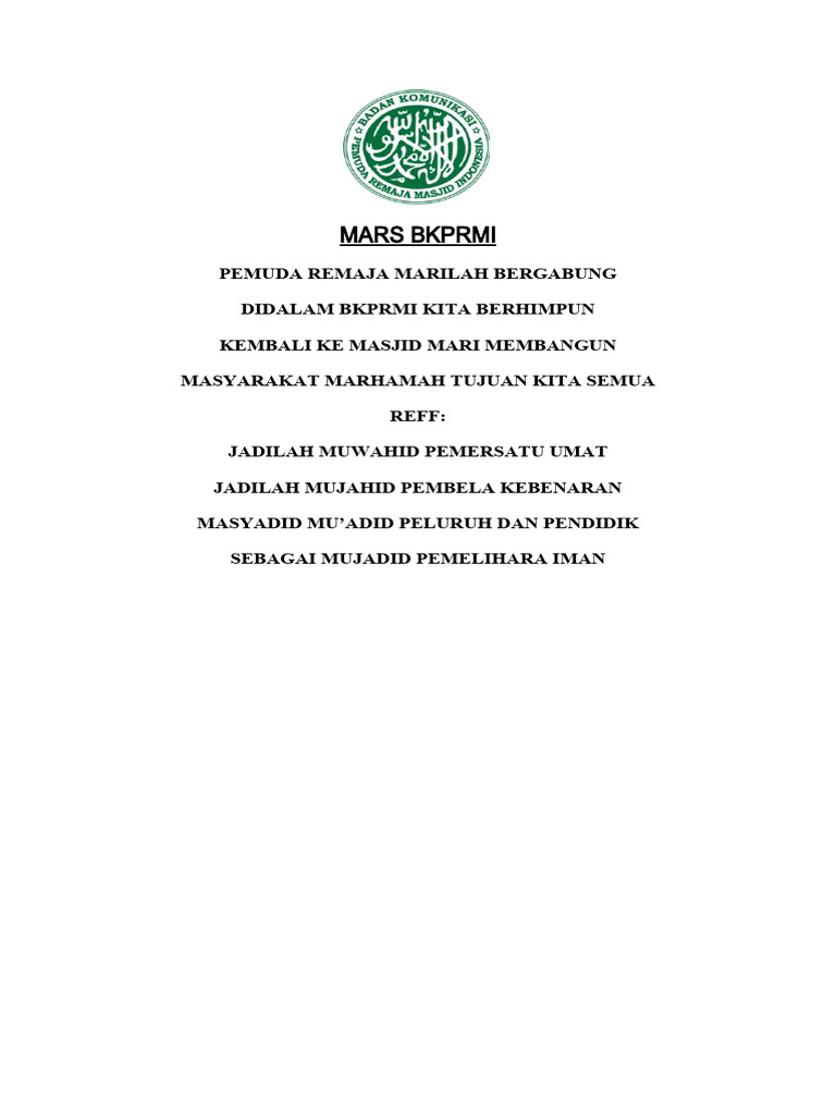 Teks Mars BKPRMI | PDF