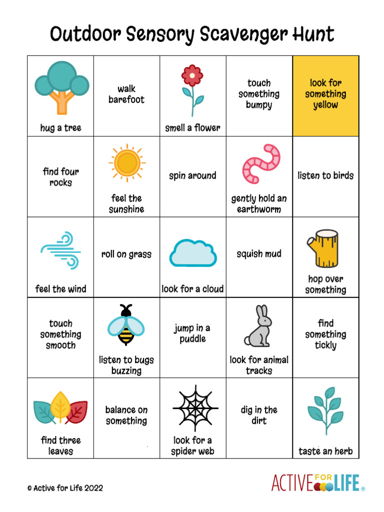 AfL Sensory Scavenger Hunt | PDF