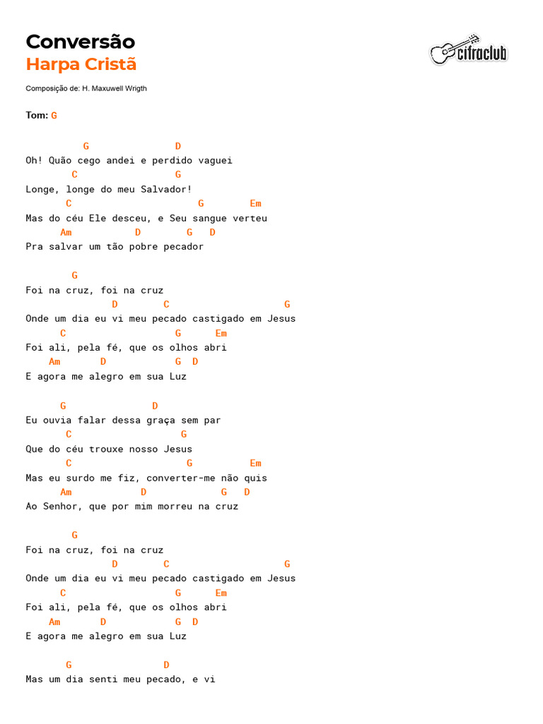 Hino de Conversão e Salvação | PDF | Pecado | Jesus