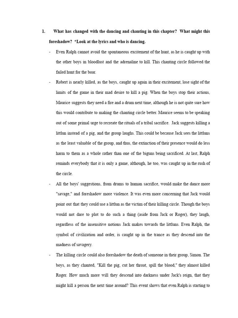 Chapter 7 Lord of The Flies | PDF