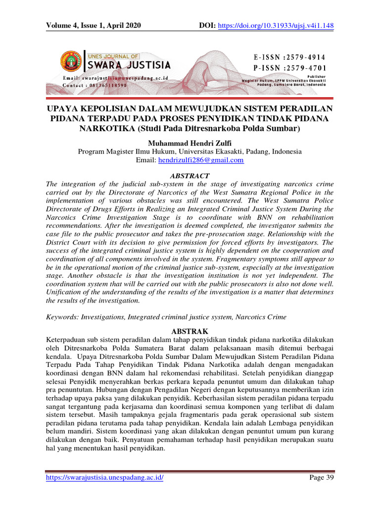 Admin1, Journal Manager, 06 Muhammad Hendri Zulfi Fix | PDF | Criminal Justice | Crime & Violence