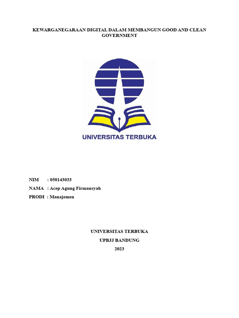 Kewarganegaraan Digital Dalam Membangun Good and Clean Government | PDF