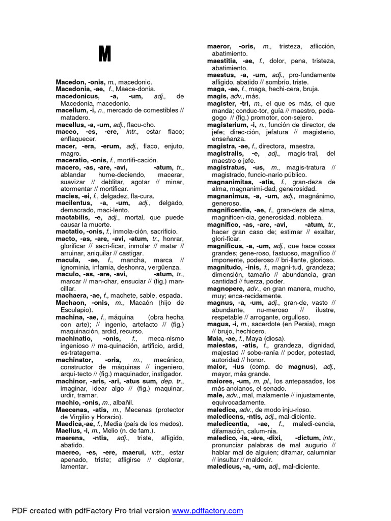 Diccionario Latin M | PDF