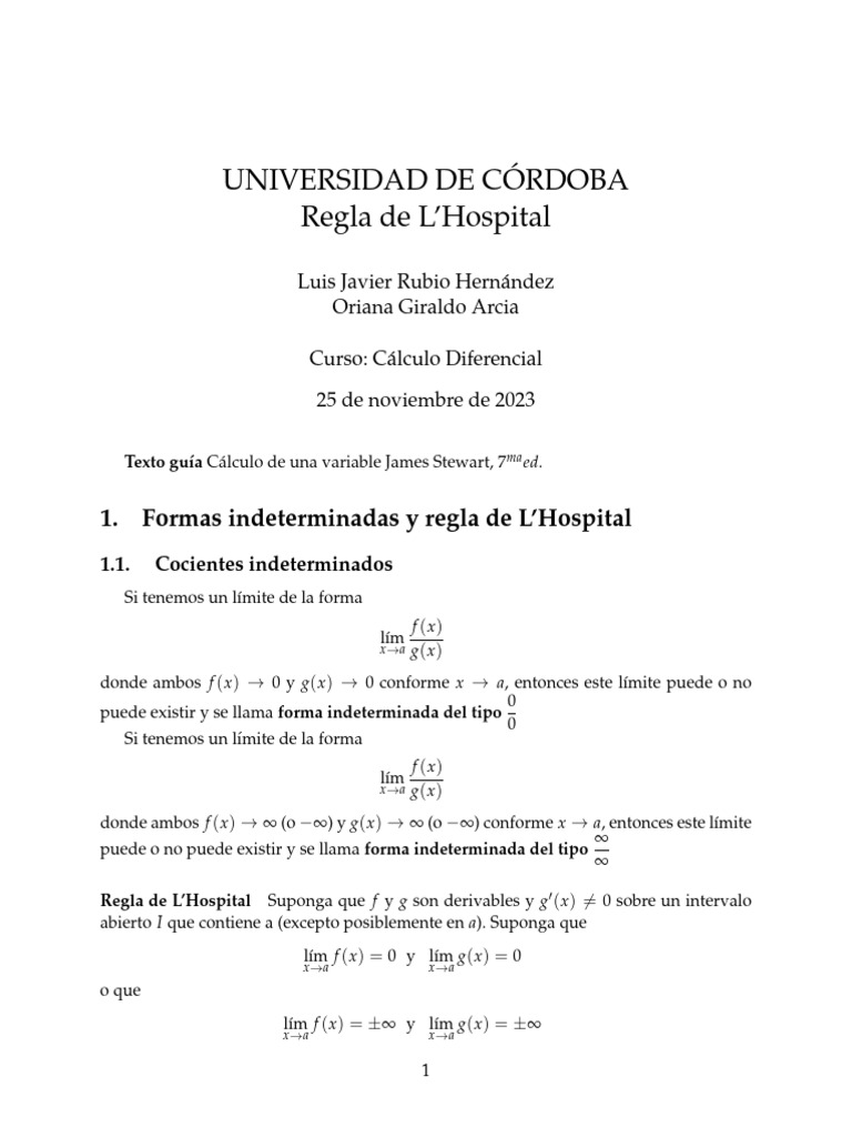 5 Regla de L'Hospital | Descargar gratis PDF | Logaritmo | Objetos ...