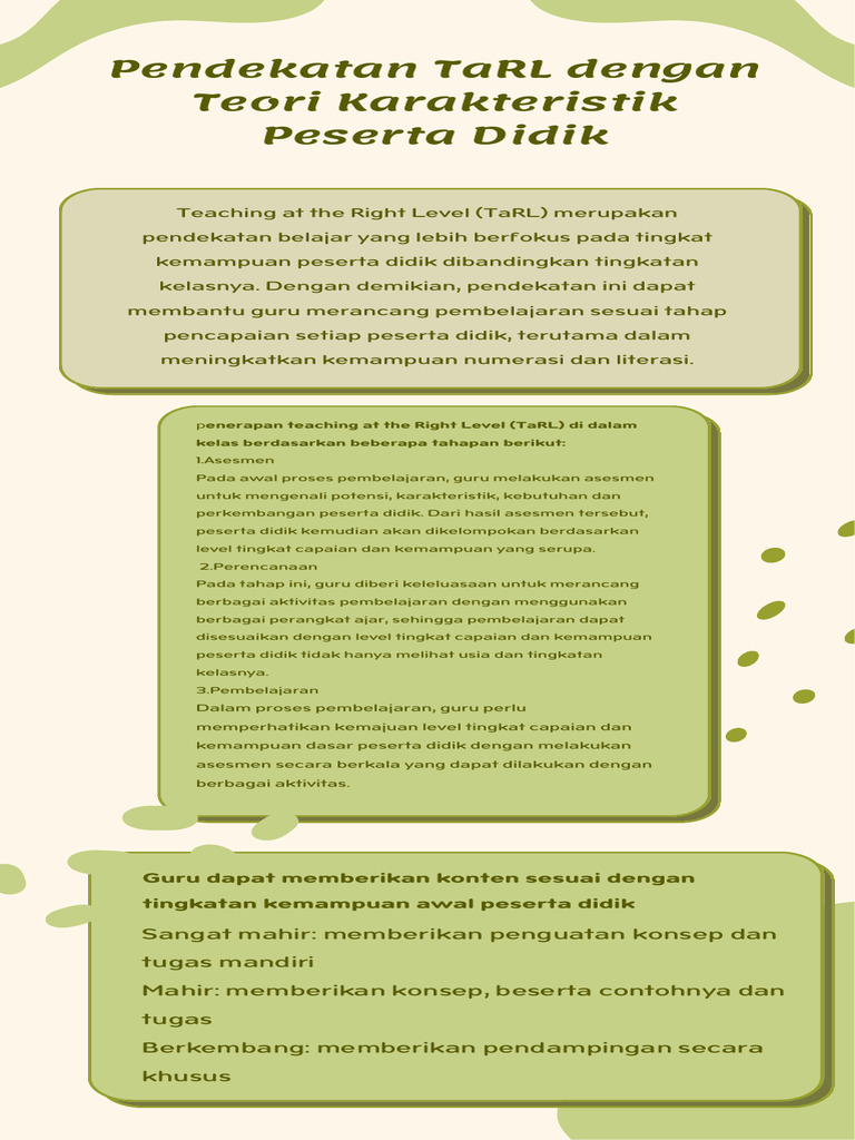 Pendekatan TaRL Dengan Teori Karakteristik Peserta Didik | PDF