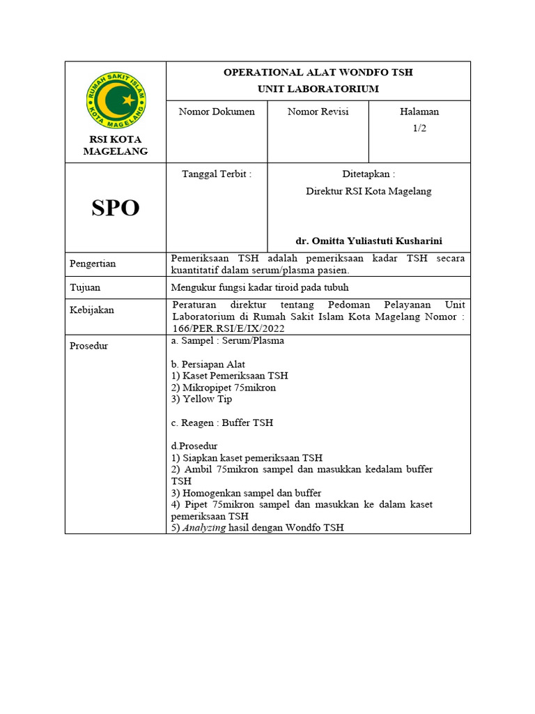 Format Spo TSH | PDF