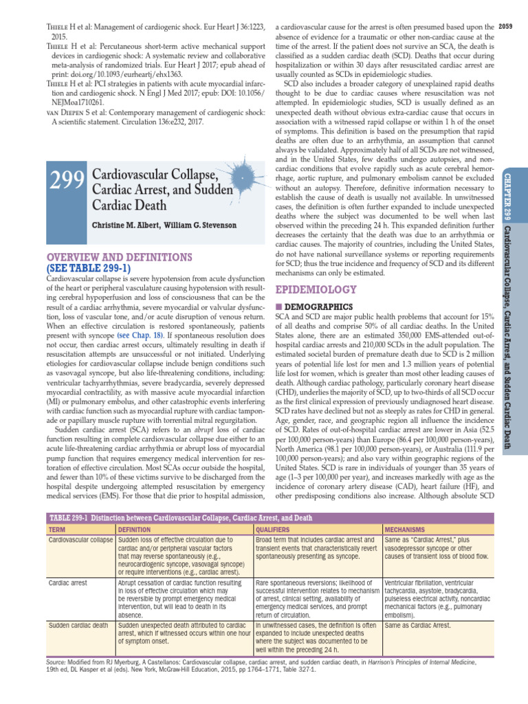 299 - Cardiovascular Collapse, Cardiac Arrest, and Sudden Cardiac Death ...