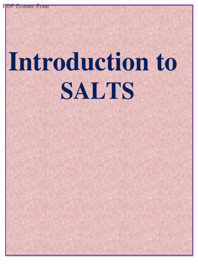 Form 2 Introduction To Salts | PDF | Salt (Chemistry) | Acid