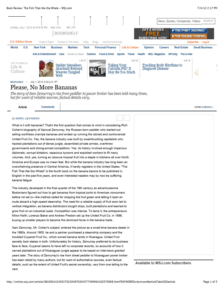 The Fish That Ate The Whale 070212 | PDF | Banana