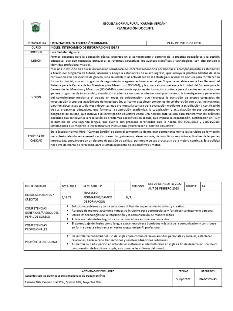 Planeación Docente: Inglés Primaria 2022 | PDF | Aprendizaje | Evaluación