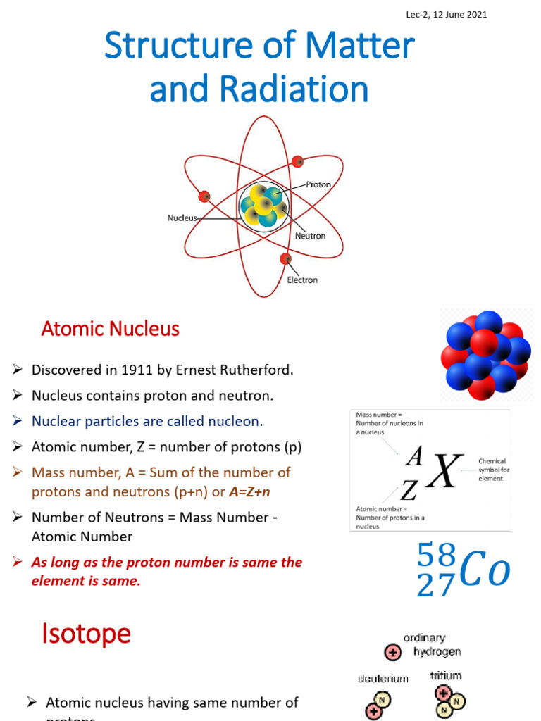 Lecture-2 (Structure of Matter & Radiation) | PDF | Radioactive Decay ...