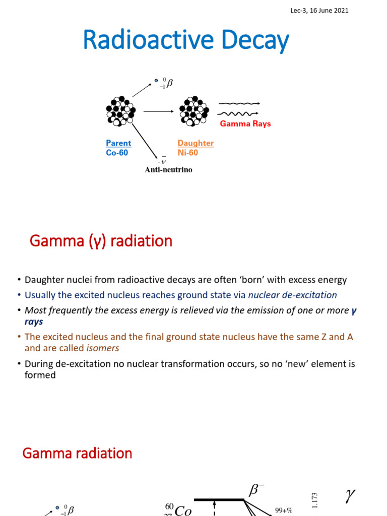 Lecture-3 (Radioactive Decay) | PDF | Radioactive Decay | Radionuclide
