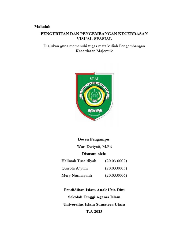Pengembangan Kecerdasan Visual-Spasial | PDF