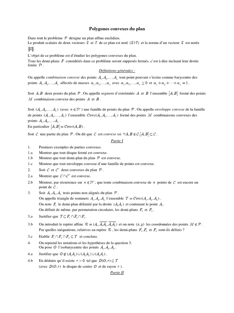 Polygones Convexes et Propriétés | PDF | Ensemble convexe | Inclusion ...
