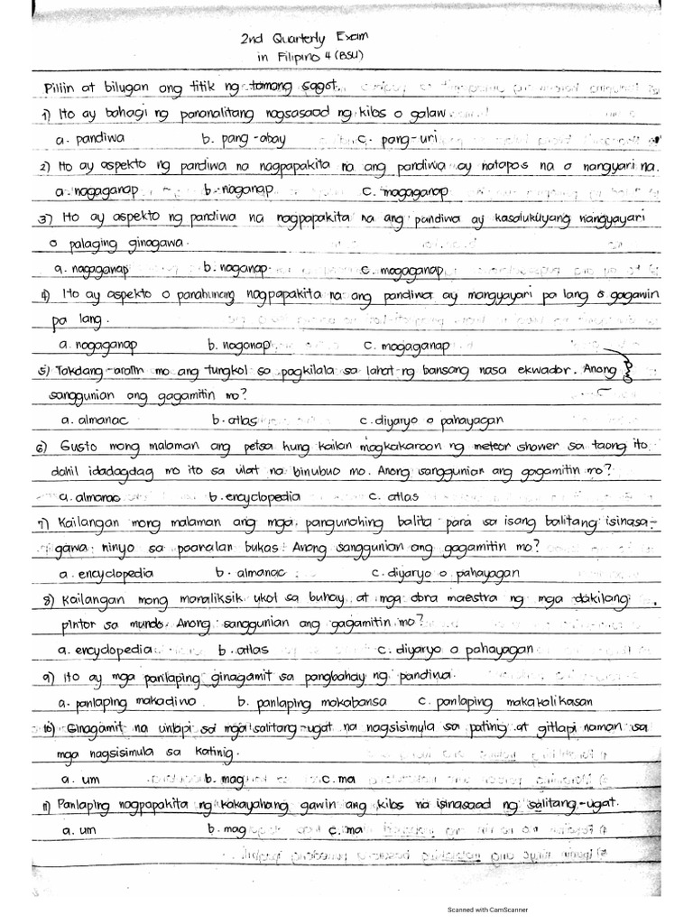 Reviewer For 2nd Quarter in Filipino 4 | PDF