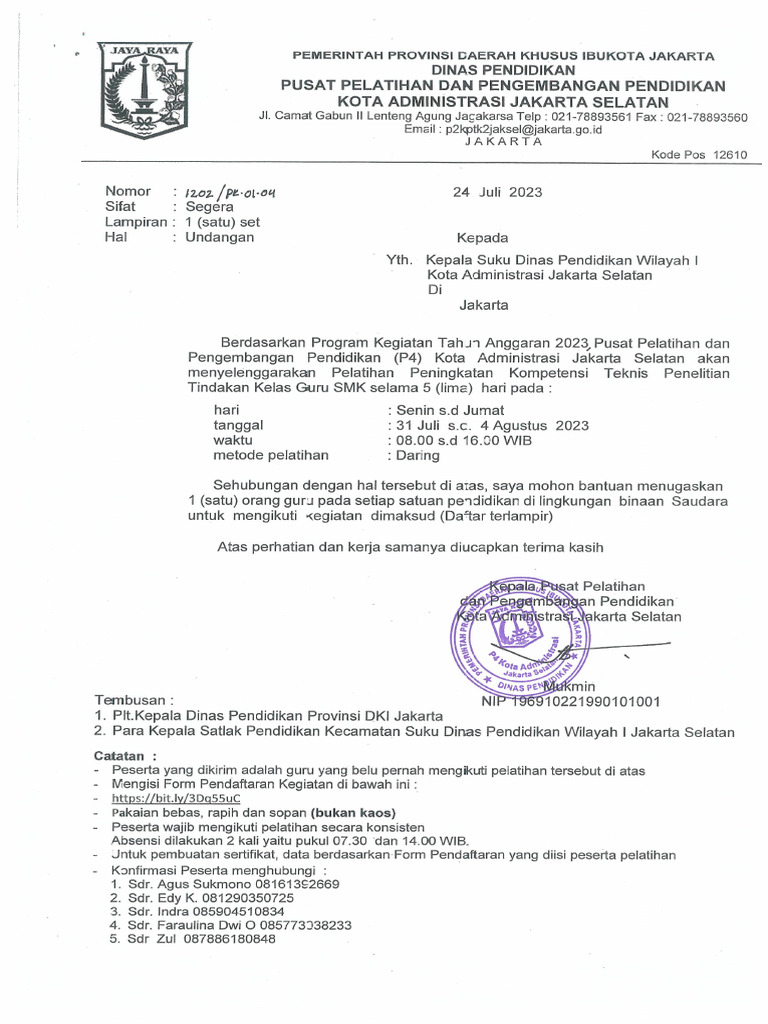 Undangan PTK SMK JS1 | PDF