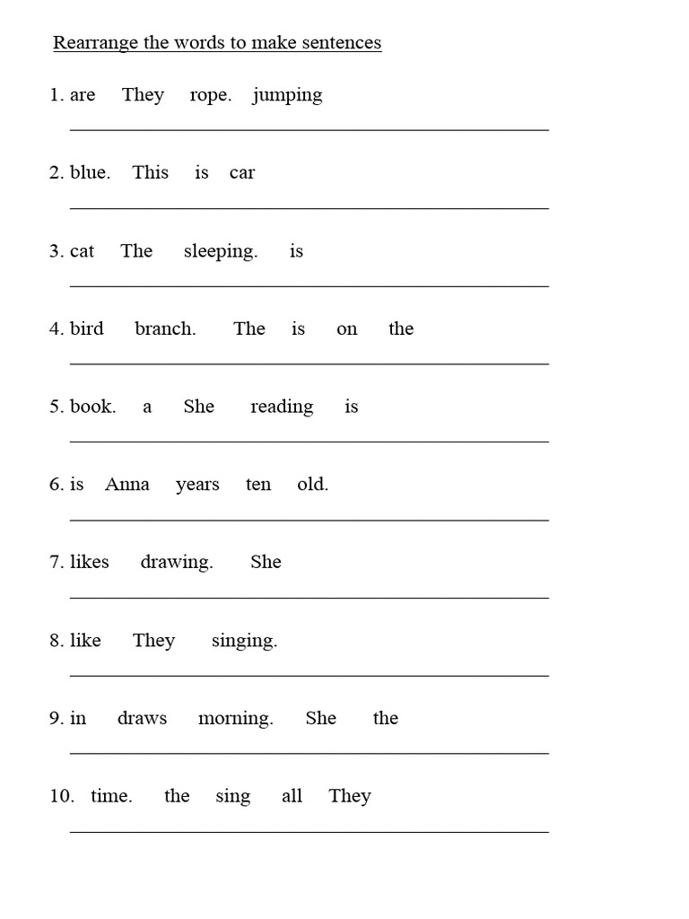 Kids' Sentence Puzzle | PDF | Language Arts & Discipline