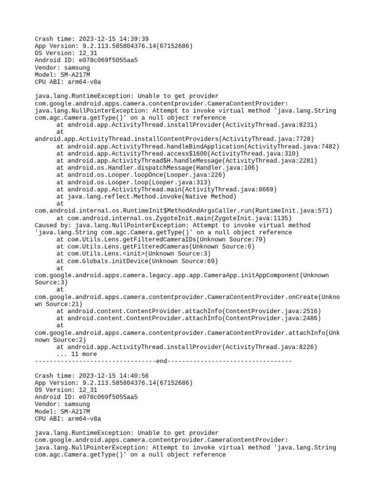 Crash 20231215 Pdf Java Programming Language Android Operating System 