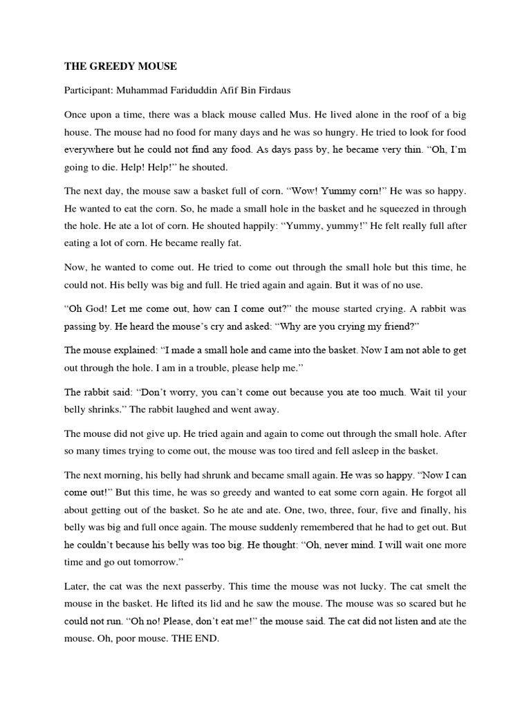 The Greedy Mouse | PDF