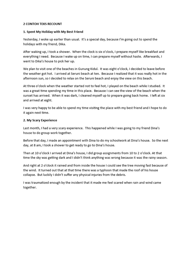 2 Contoh Teks Recount | PDF
