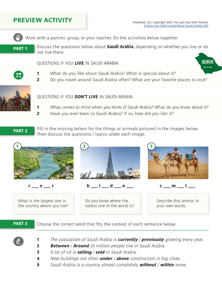 3factsyoudidntknowaboutsaudiarabia Lessonplan | PDF | Saudi Arabia | Riyadh