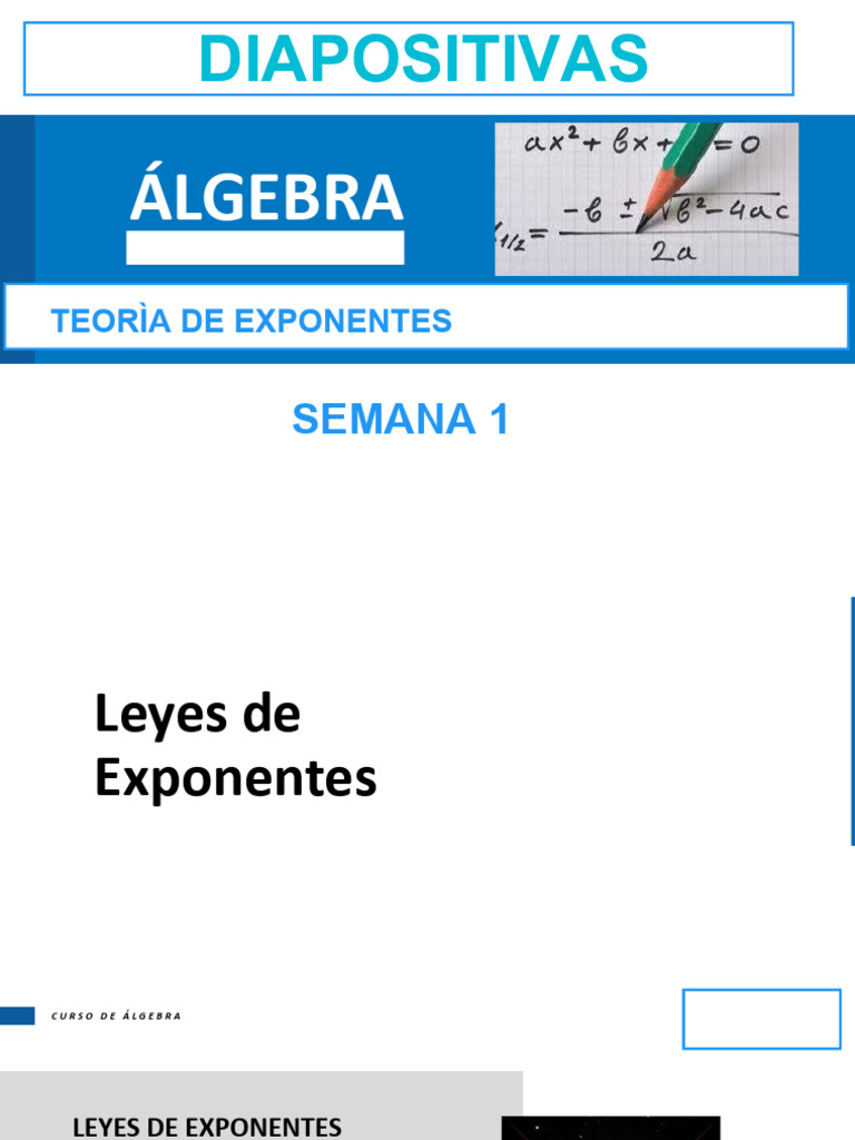 Leyes de Exponentes en Álgebra | PDF | Exponenciación | Álgebra