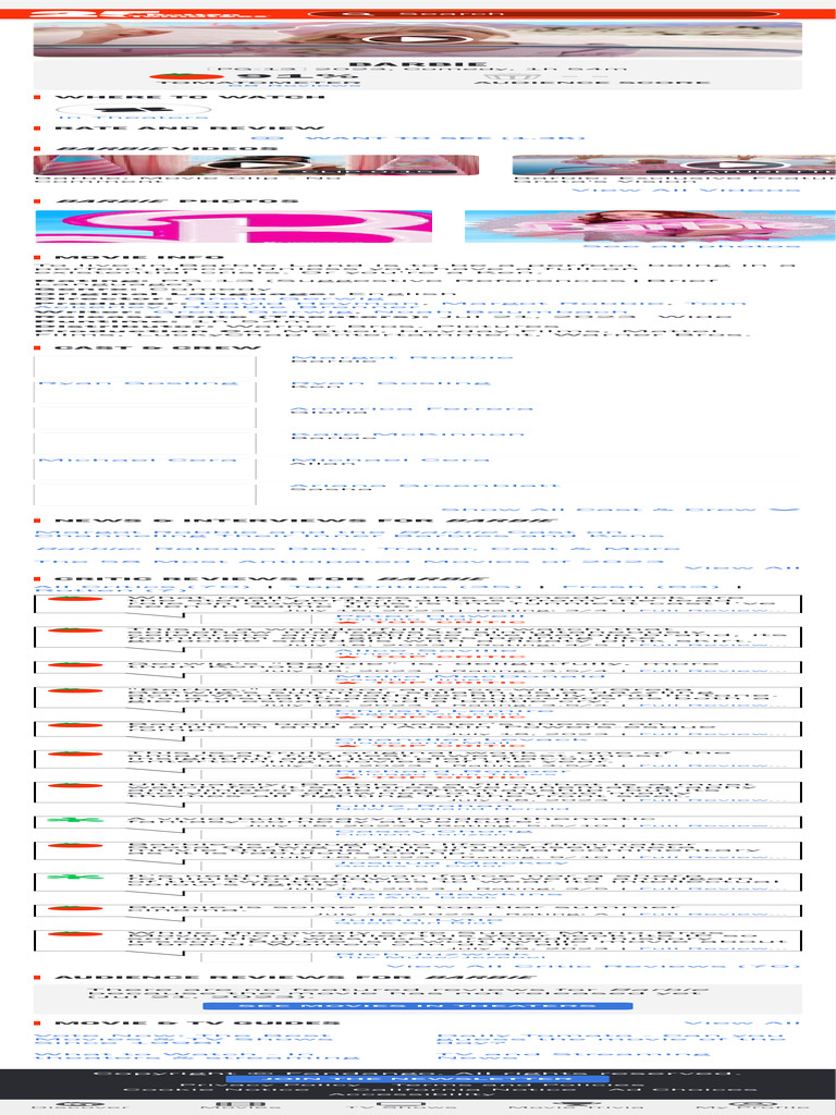 Barbie - Rotten Tomatoes | PDF