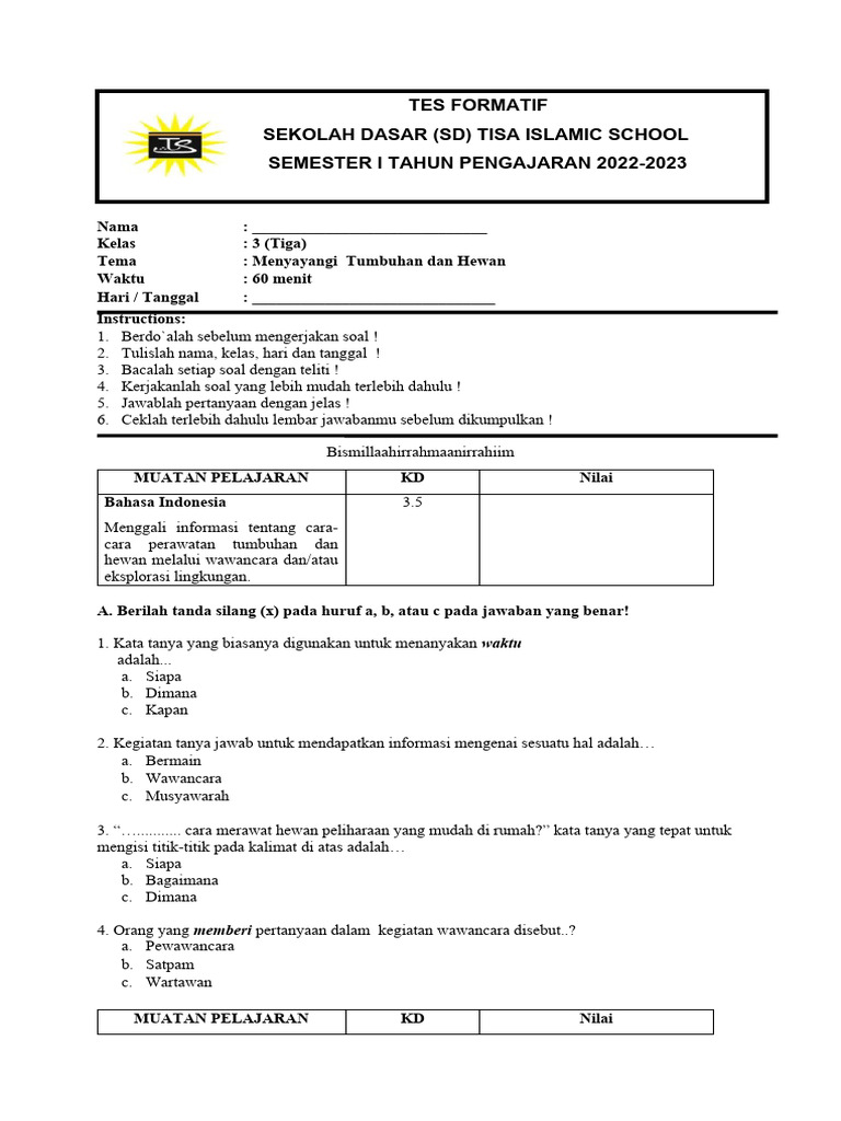 Tes Formatif 3B | PDF