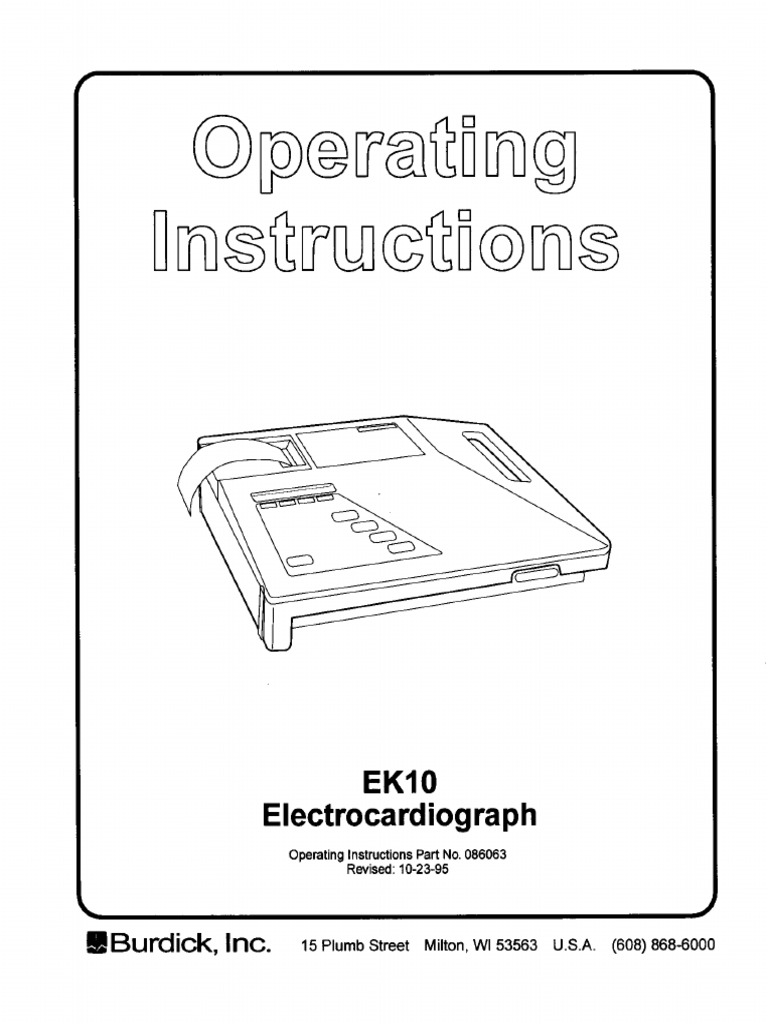 Burdick EK10 Operator Manual | PDF