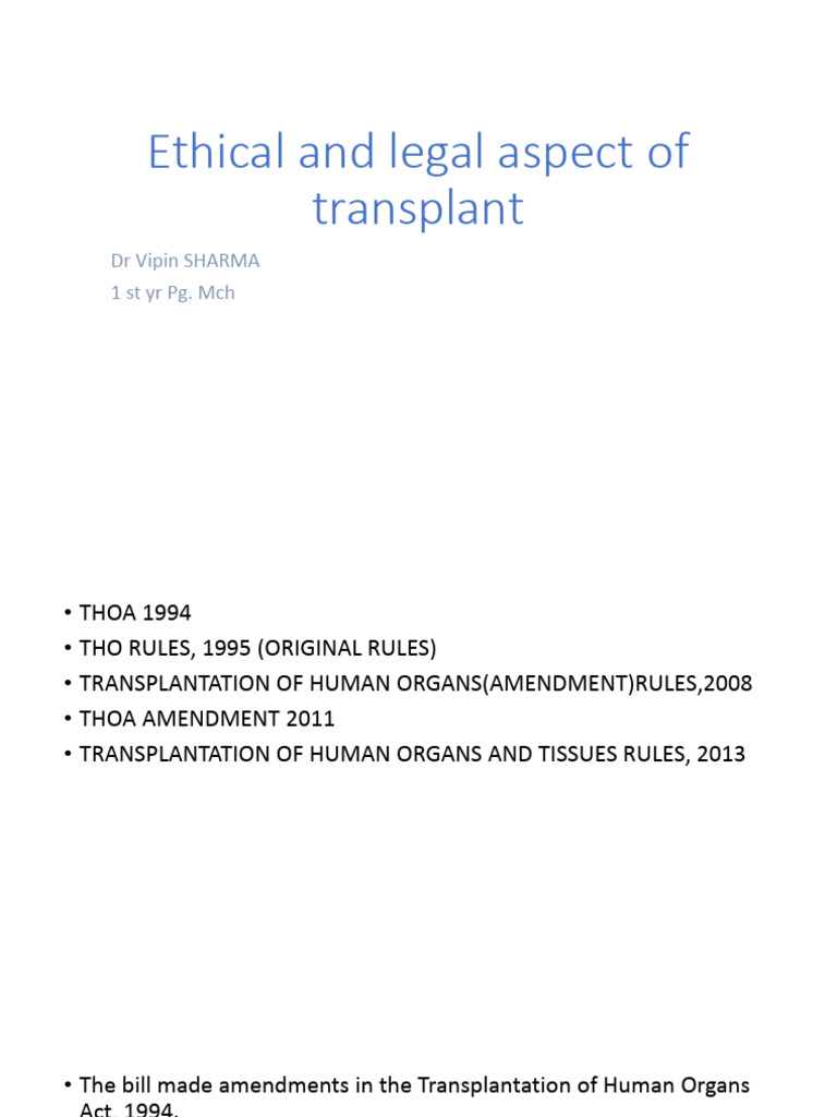 Ethical and Legal Organ Transplantation | PDF | Organ Donation | Organ ...