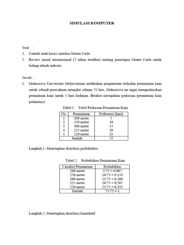 Simkom Montecarlo | PDF | Teknologi & Rekayasa